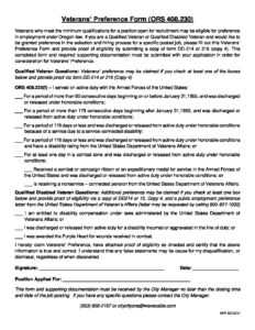 Lyons Veterans Preference Form - City of Lyons